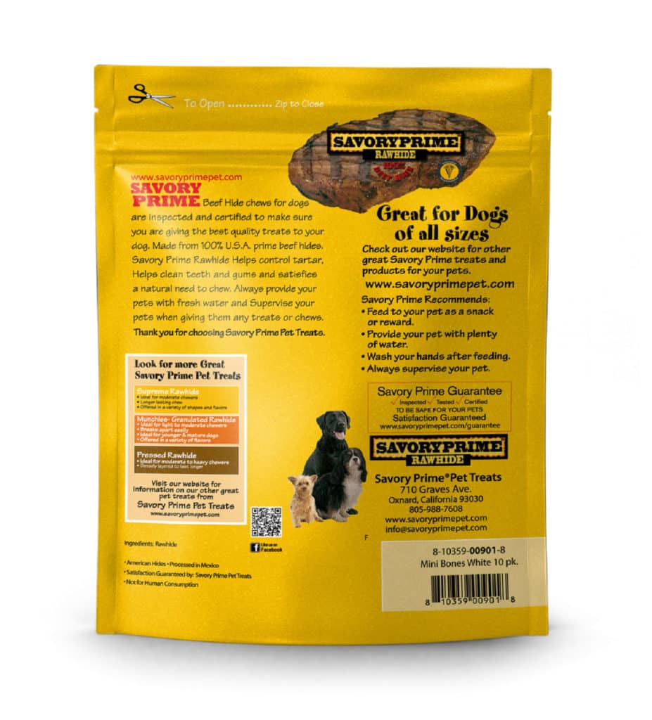 10 Pack AMERICAN Mini Bones - Savory Prime Pet Treats